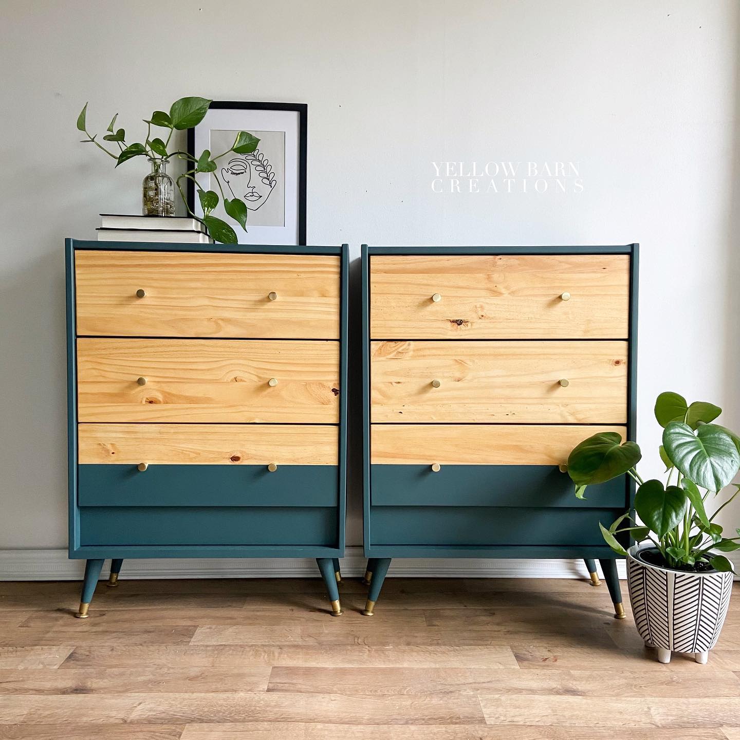 Tables in "Jitterbug" with Natural Wood Drawers – Country Chic Paint