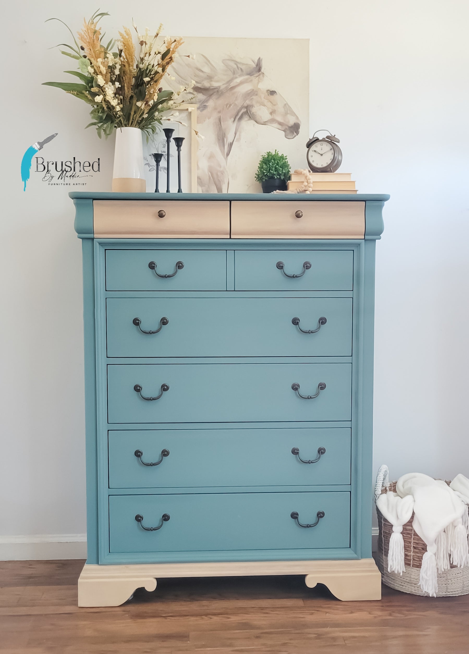 Tallboy Dresser in "Wanderess" and "Road Trip" – Country Chic Paint