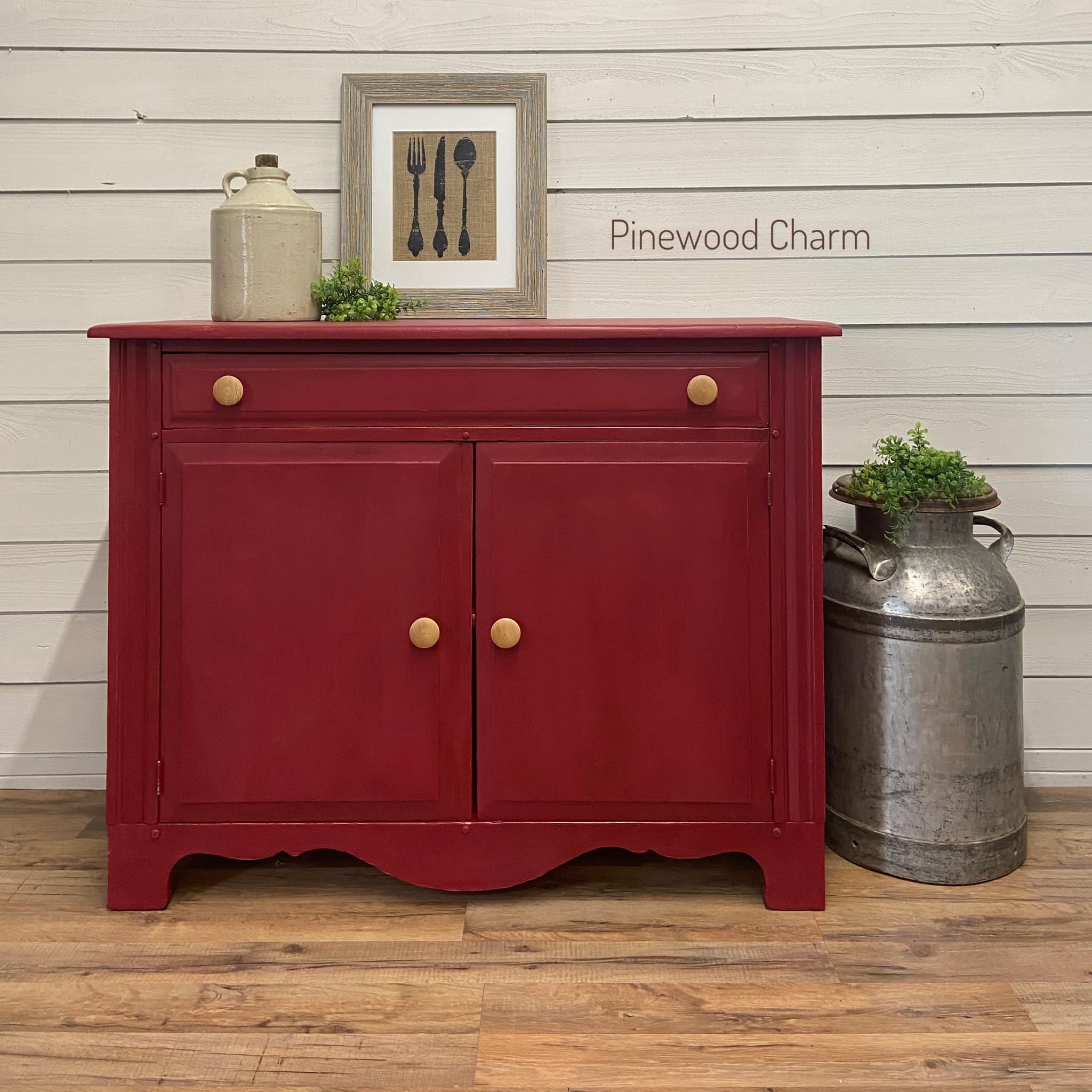 Farmhouse Storage Cabinet in "Cranberry Sauce" – Country Chic Paint
